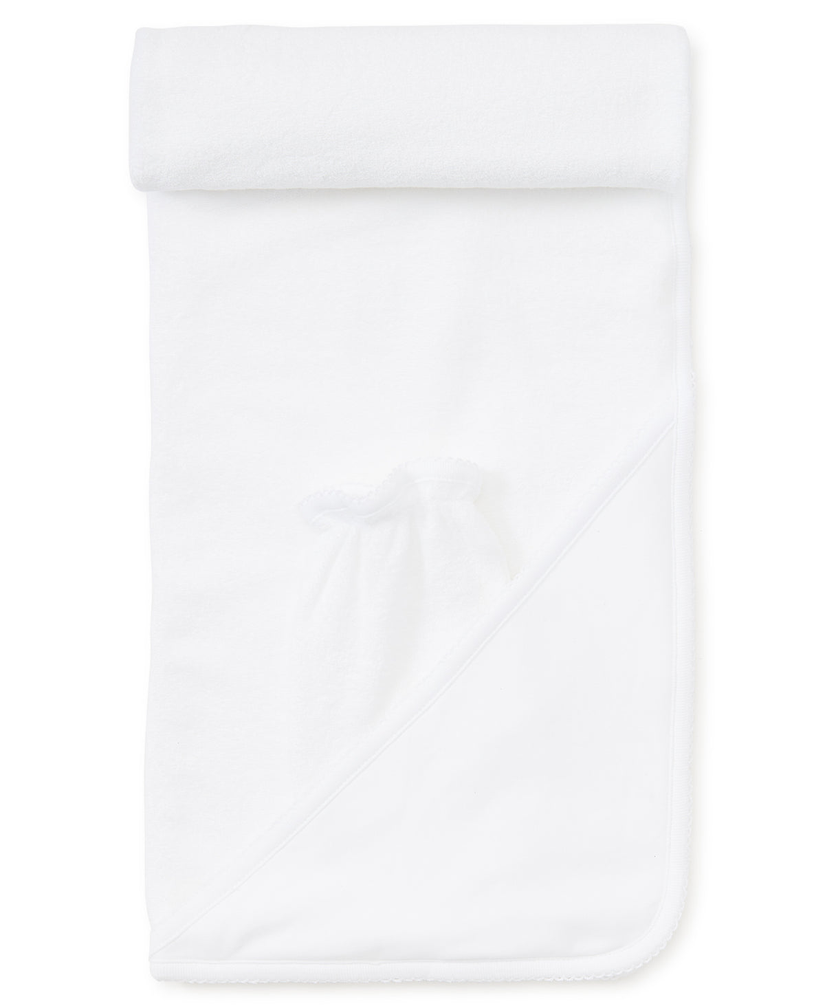 White Kissy Basics Hooded Towel & Mitt Set